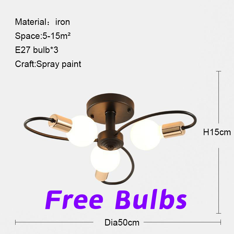【Free Bulbs】3/6 Heads Modern Design sala Ceiling Lights Nordic LED ...