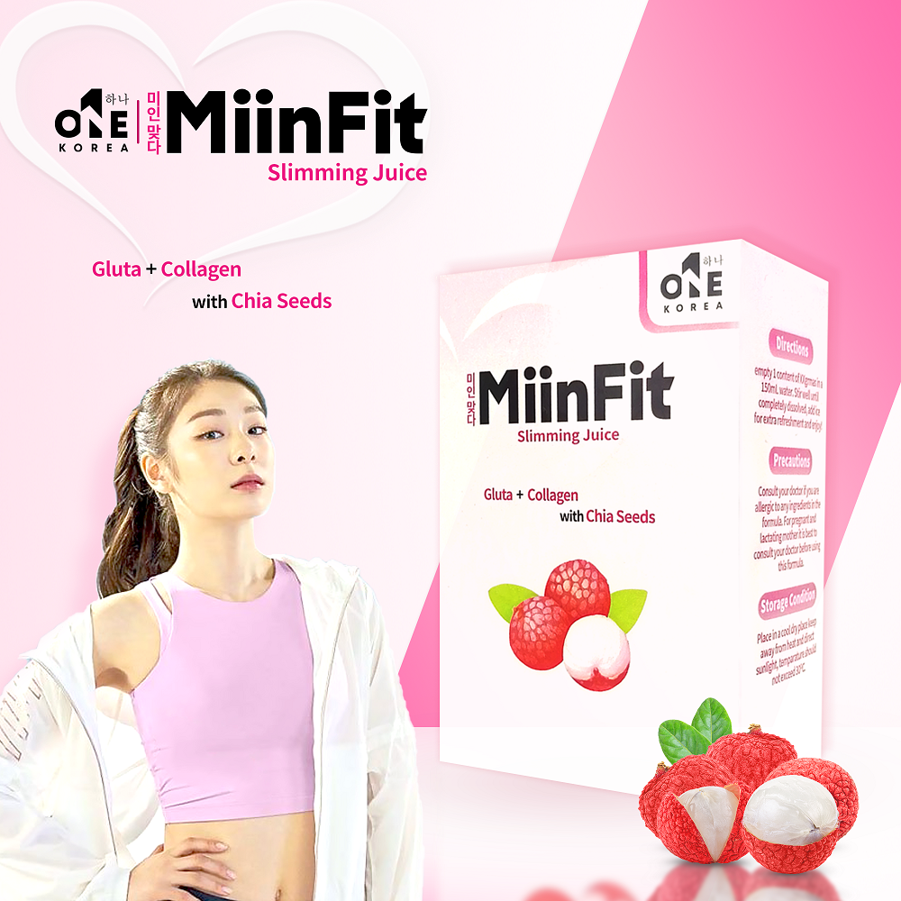 100 PCS One Korea Miin Fit Slimming and Glowing Juice Drink w/ Gluta ...