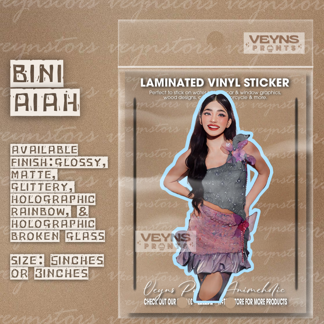 BINI MALOI AIAH SHEENA JHOANNA MIKHA COLET GWEN STACEY WATERPROOF VINYL STICKER FOR BLOOMS ...