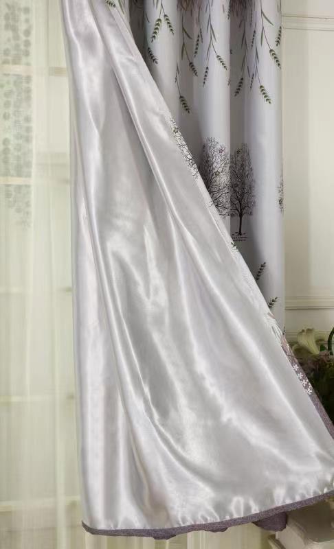 Simple Style High Quality Window Curtain Wheat Tree Print Shading Yarn ...