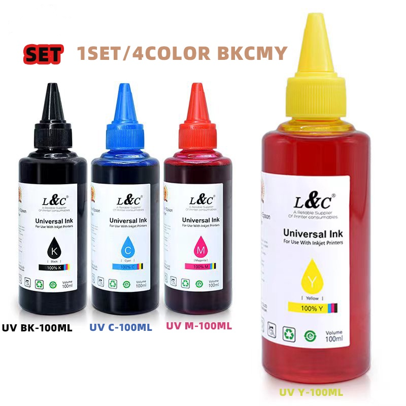 【PH Ready Stock】L&C Dye Ink UV Ink 100ml 4 Colors Universal Dye Ink for ...