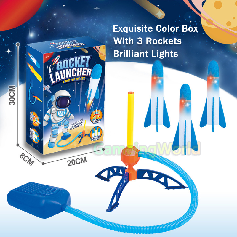 Rocket Launcher for Kids 3 Safety Foam Flying Rockets with Flash Light ...