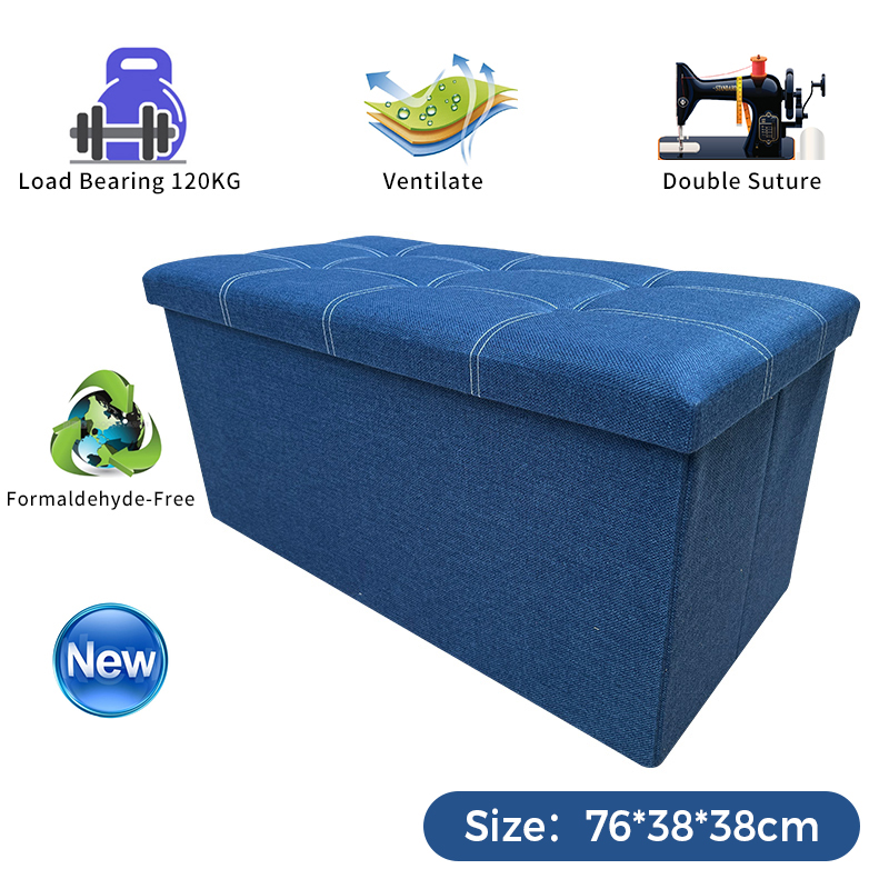 QLYX Versatile Storage Stool Ottoman Storage Boxes Organizer Folding ...