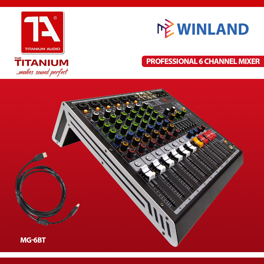 Titanium Audio by Winland Professional 6 Channel Mixer 32DSP Mixer (USB ...