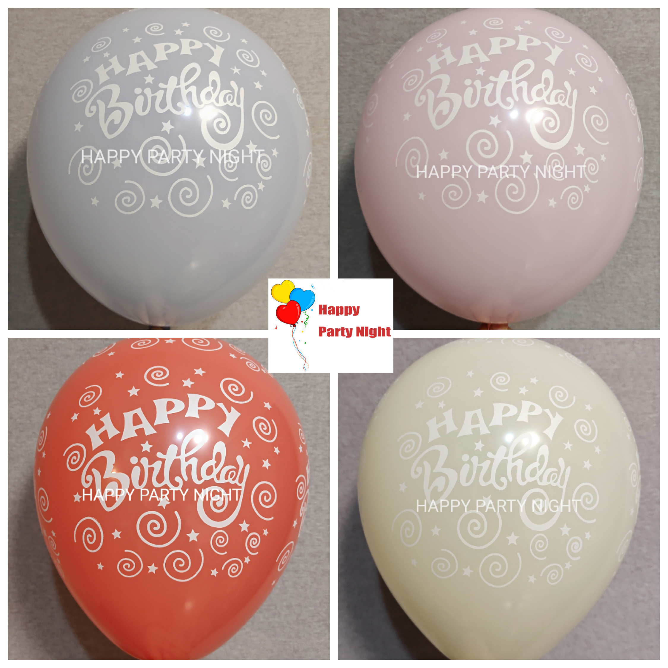 Happy Party Night 25pcs 12inches Happy Birthday Printed Rubber Balloon ...
