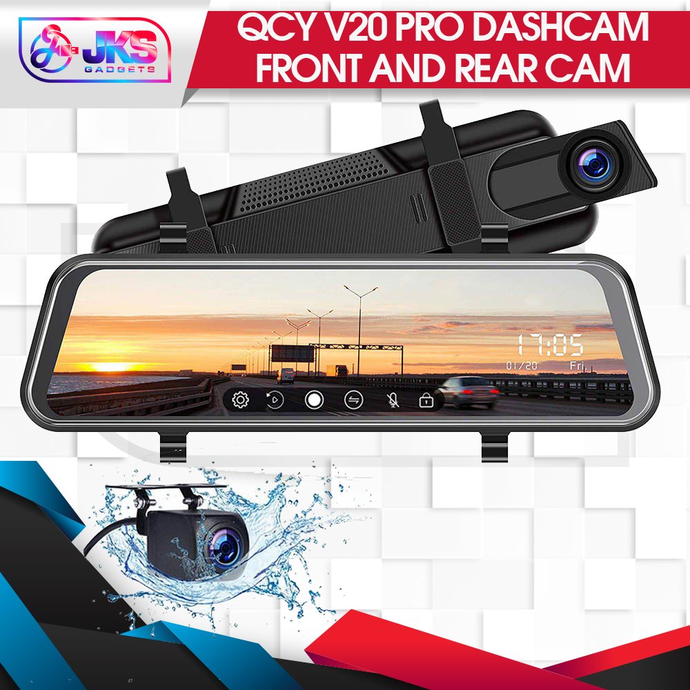 QCY V20 Pro Dashcam 9.66" Touch Screen G-Sensor Loop Recording | Lazada PH