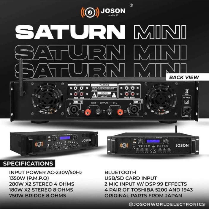 JOSON SATURN MINI Professional Digital Power Amplifier 1350W PMPO USB ...