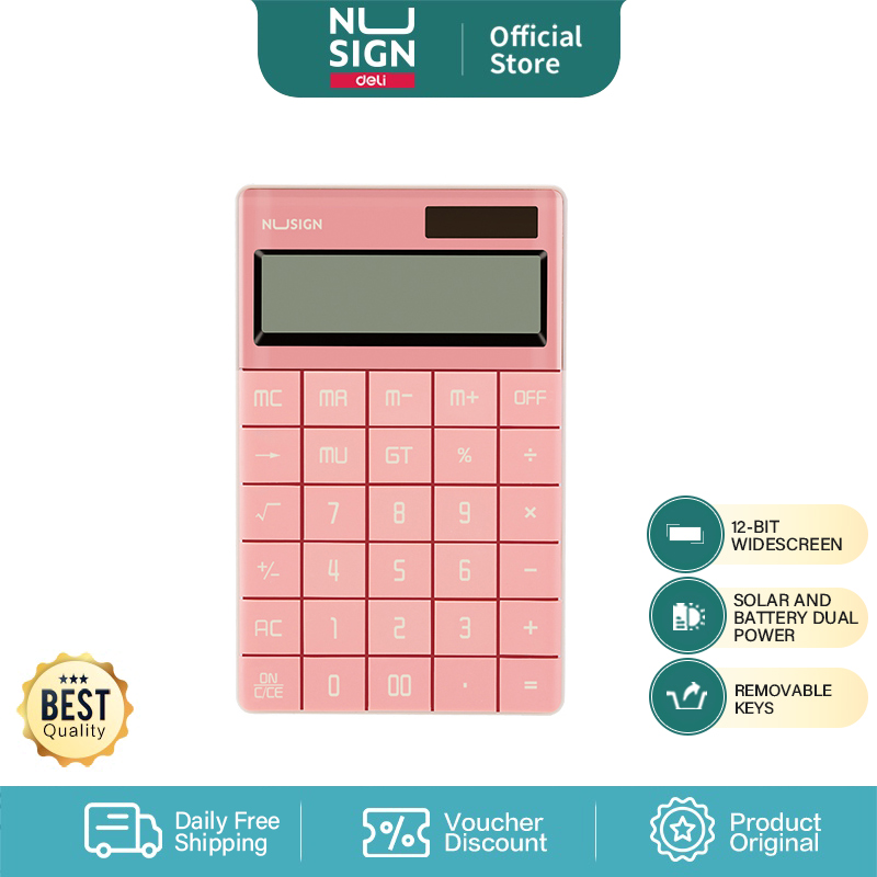 Nusign by Deli 12 Digits Electronic Calculator Home Office Calculator ...