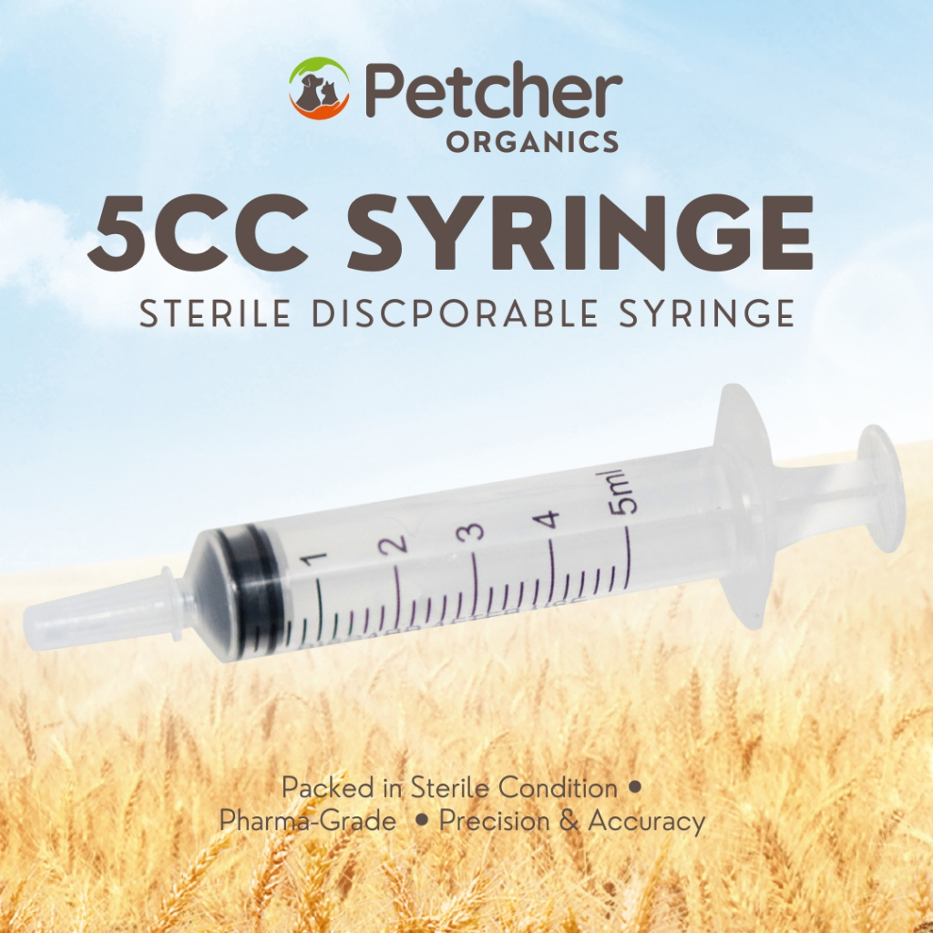 Petcher Organics Disposable Sterile 5cc syringe for Pet WIth Needle ...