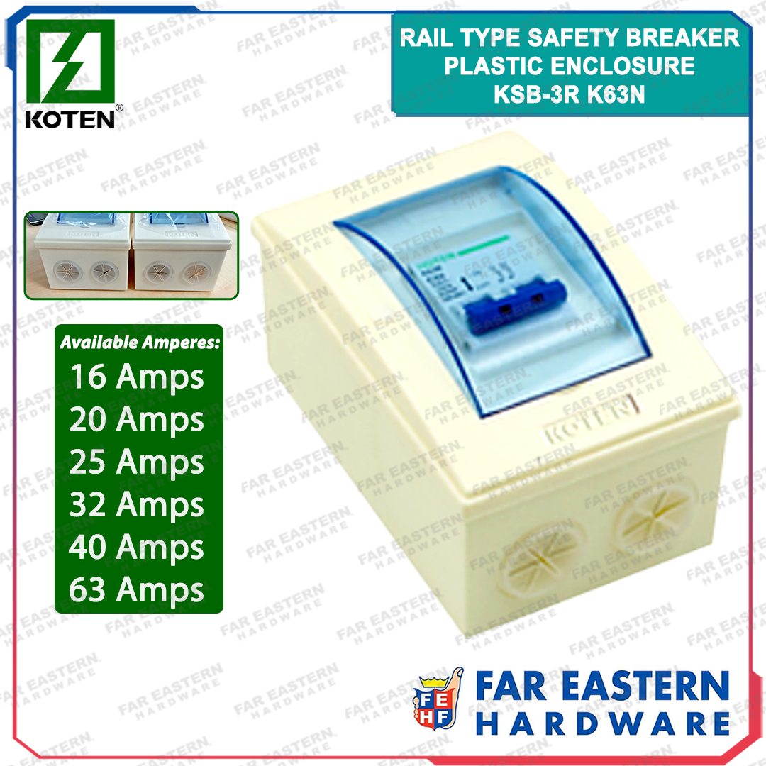 KOTEN Rail Type Electrical Safety Circuit Breaker w/ Plastic Enclosure ...