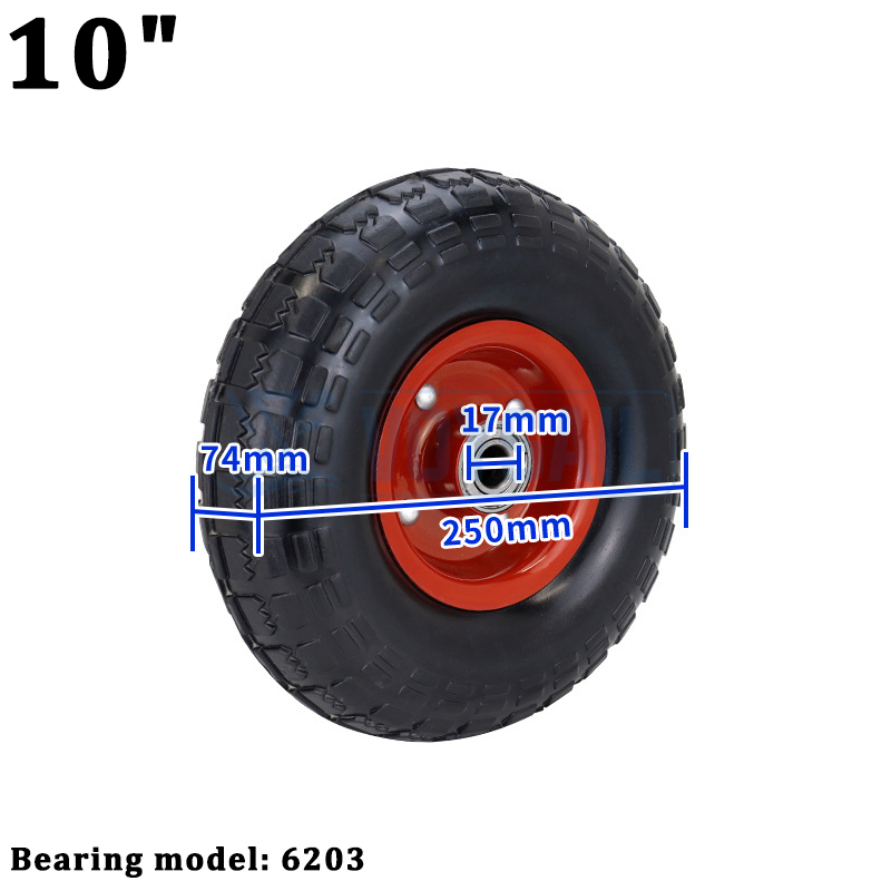 Heavy Rubber Push Cart Wheel , Steel Body Wheel Is Suitable For Garden ...