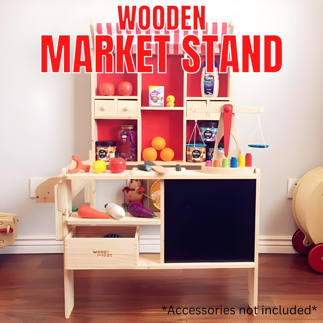 BYJ Wooden Market Grocery Play Stand Pretend Play for Kids | Lazada PH