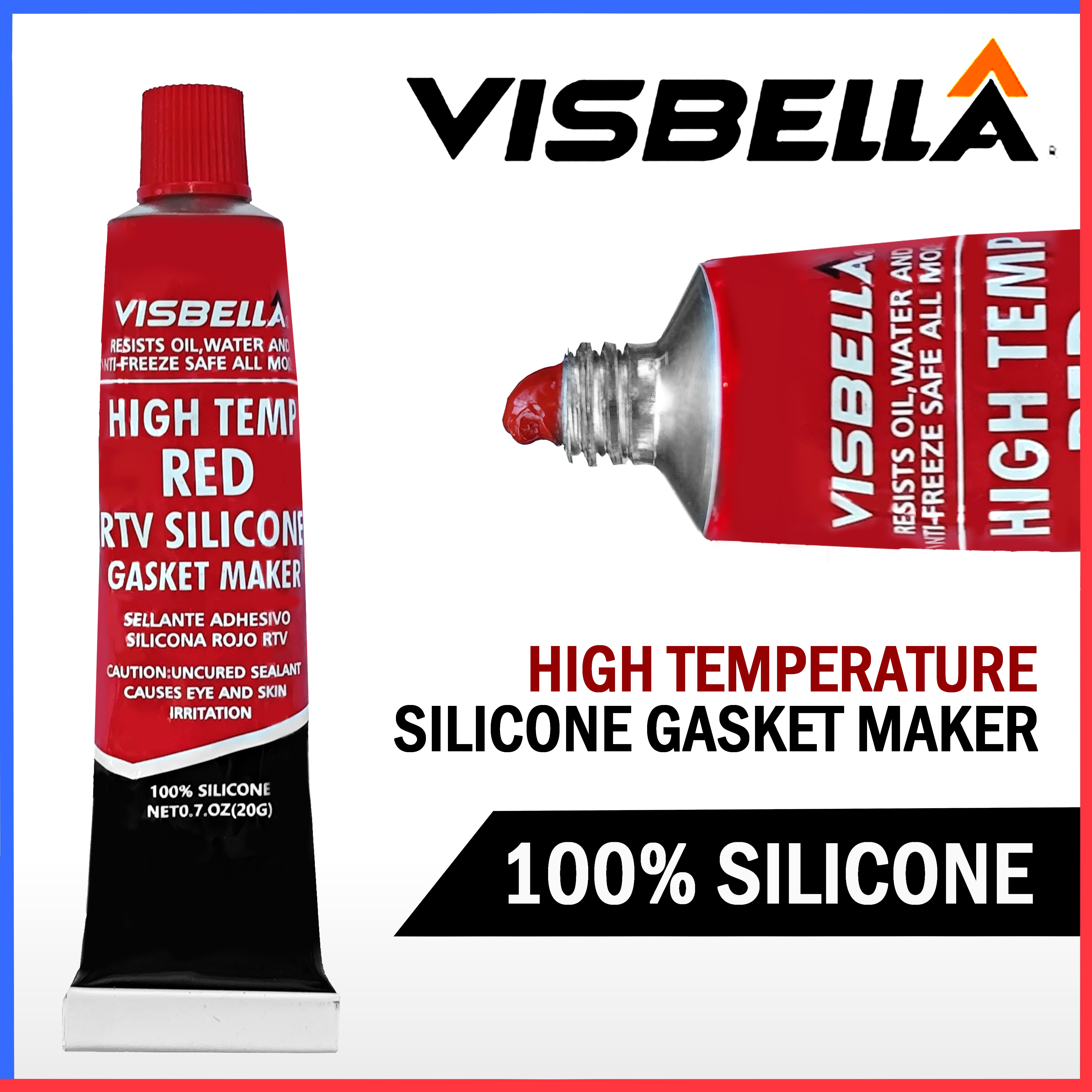 RTV SILICONE GASKET MAKER 100% SILICONE HIGH TEMP RED VISBELLA HI-TEMP HIGH TEMPERATURE | Lazada PH