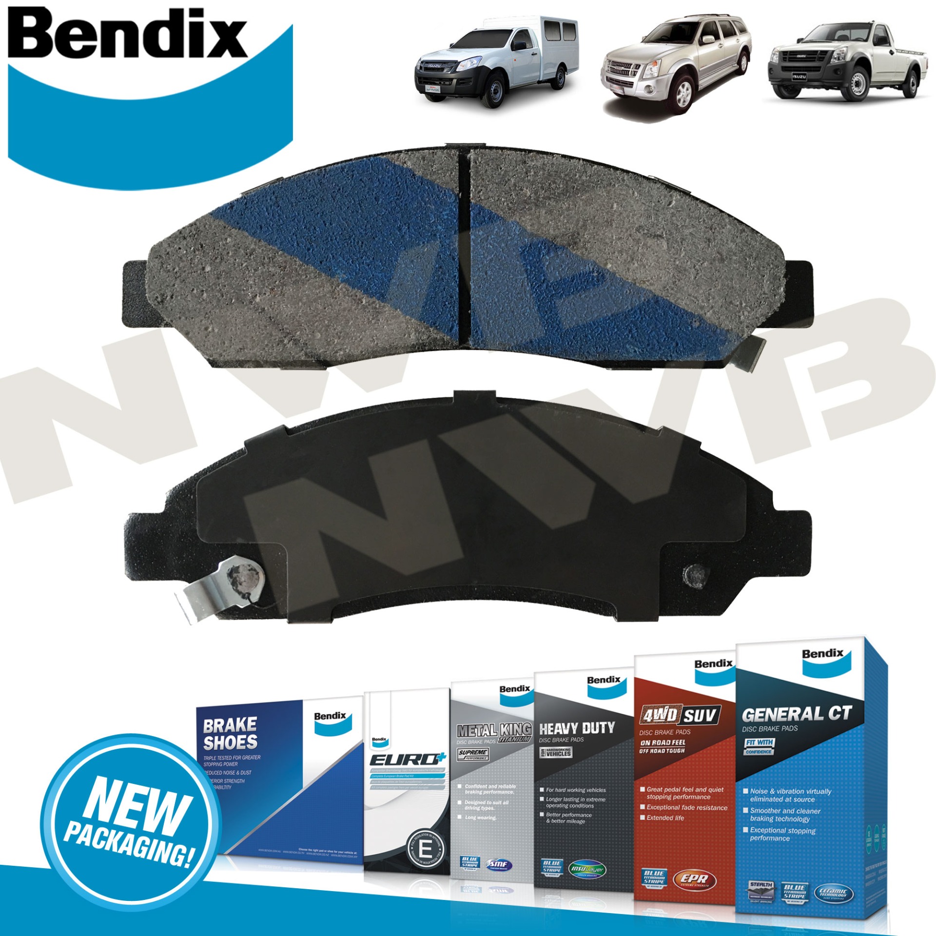 Bendix Brake Pads Front Set 4WD for Isuzu D-Max, IPV 2003-2008 and ...