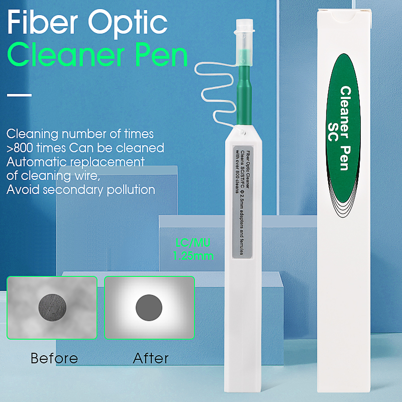 Universal SC/FC/ST Fiber Optic Connector Cleaner Pen Tool 1.25mm 2.5mm ...