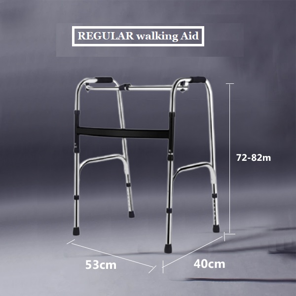 Heavy Duty Adult Walker Walking Aid with Adjustable Plastic Chair Black ...