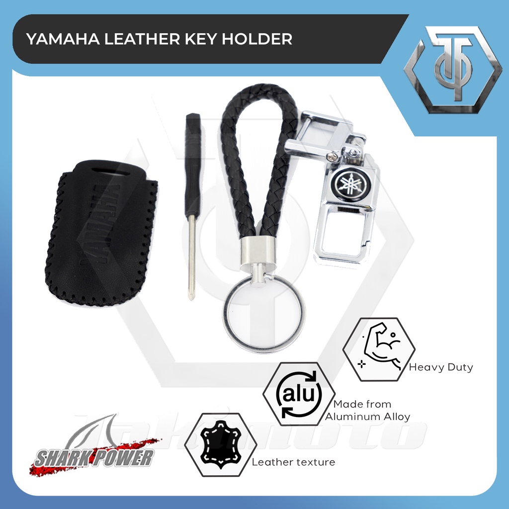Takimoto Shark Power Yamaha Leather Key Holder NMAX & AEROX durable ...