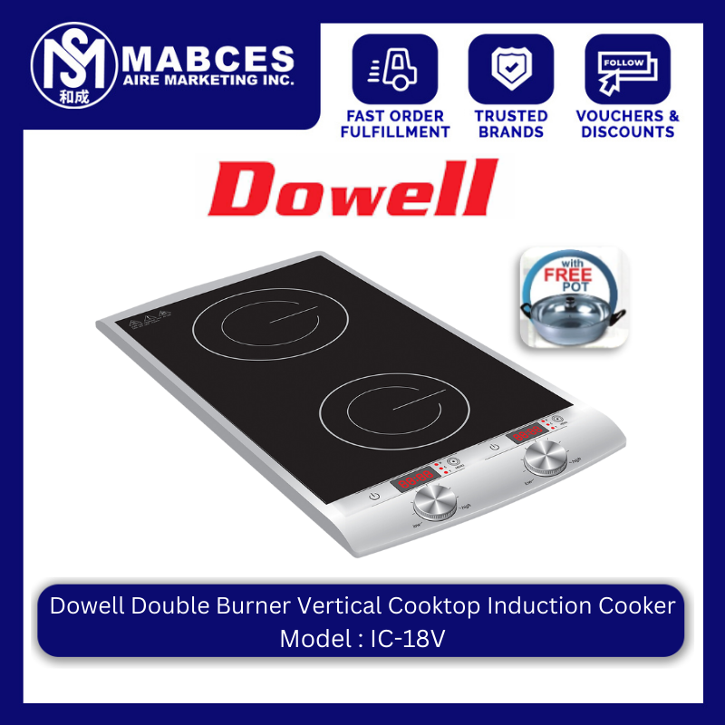 Dowell Double Burner Vertical Cooktop Induction Cooker IC-18V | Lazada PH