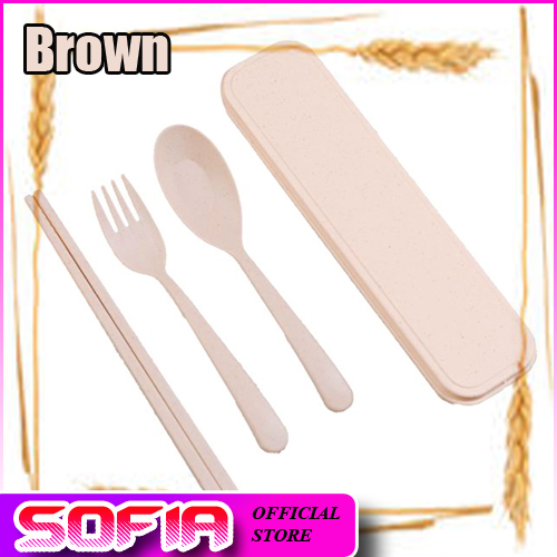 Sofia Wheat Straw Spoon, Fork & Chopstick Tableware Set ( Color may vary ) | Lazada PH