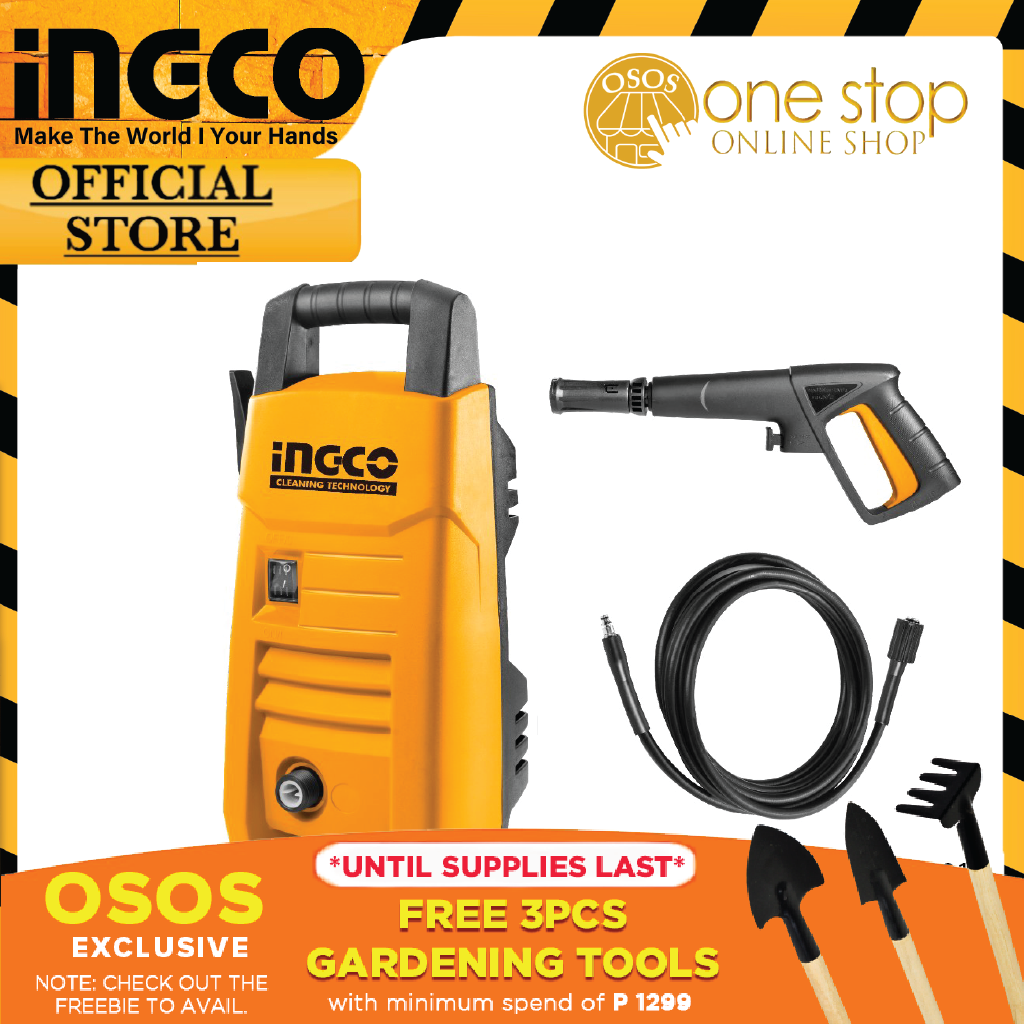 Ingco HPWR12001P 1200W High Pressure Washer with Auto Stop System IPT *OSOS* | Lazada PH