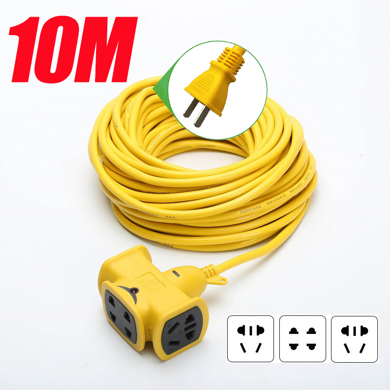 Extension Cord Socket Long Plug 5/10/20/30/40m With Switch Electric ...