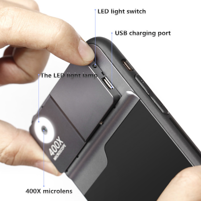 Mobile Phone Microscope HD Camera Fill Light Small Mini Miniature 400X ...