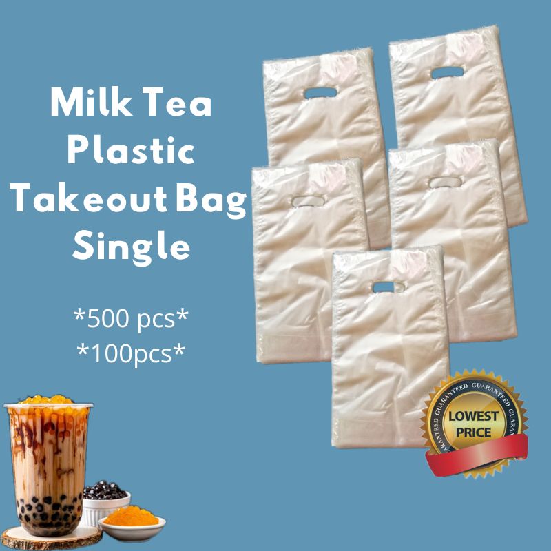 MILK TEA PLASTIC TAKE OUT BAG (SINGLE - 500PCS & 100PCS) | Lazada PH