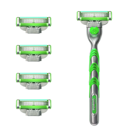 Gillette Mach3 Sensitive Razors for Men 1 Razor 5 Blade Refills ...