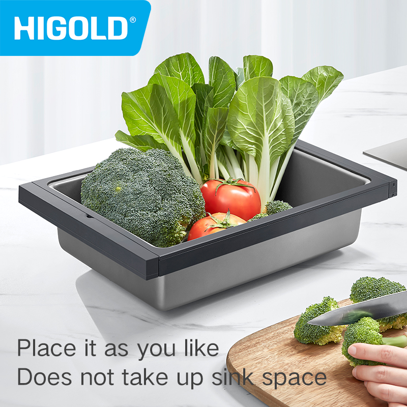 HIGOLD 304 Stainless Steel Telescopic Drainer Dishrack Nano Drain Tray ...
