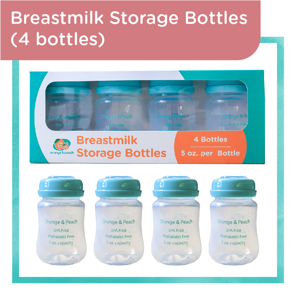 Orange and Peach Breastmilk Storage Bottles Milk Container Wide Neck ...