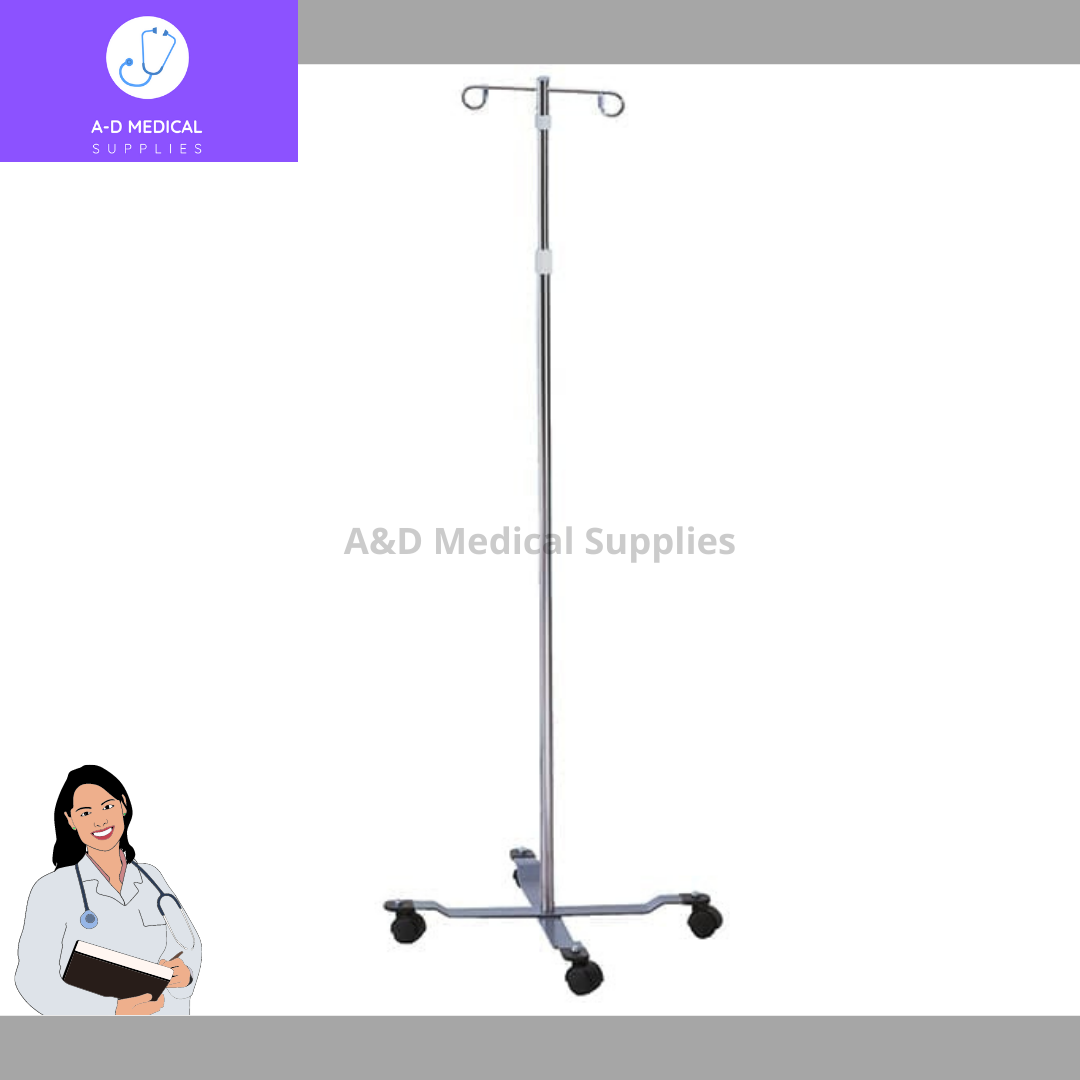 IV Stand Two Hooks Medical Stainless +FREE 2-bottles Alcohol Gel (500ml) | Lazada PH