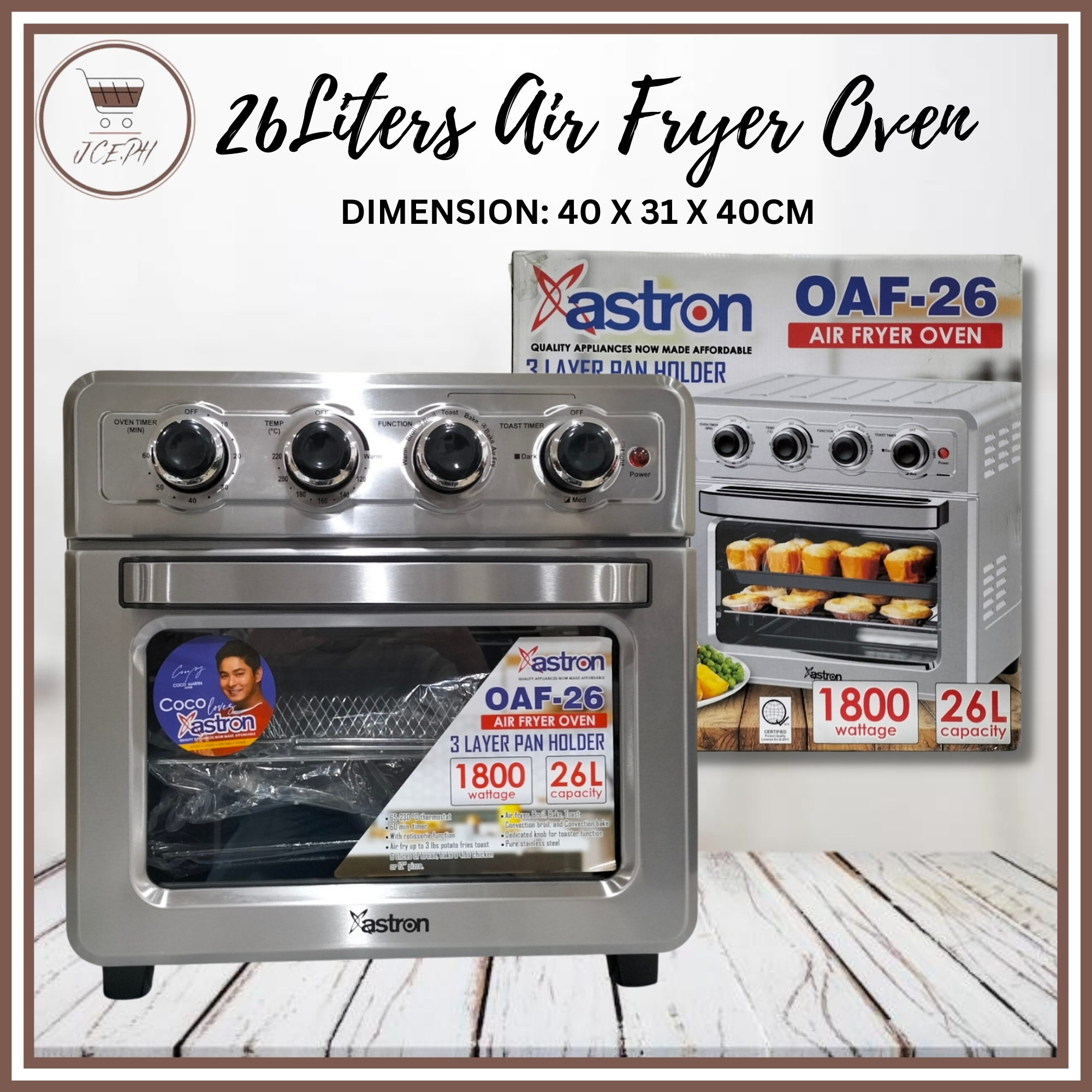 ASTRON 26 LITERS AIR FRYER OVEN / 3LAYER PAN HOLDER OVEN / AIR FRYER ...