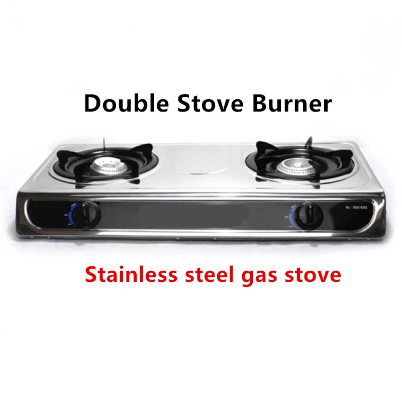 standard Double Burner Gas Stove Stainless Steel Automatic Ignition ...