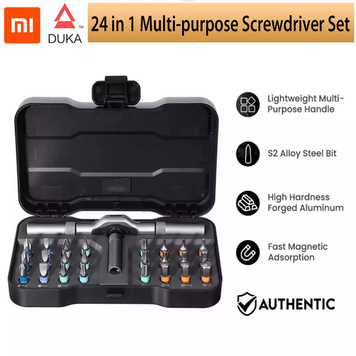 DUKA RS1 24 in 1 Multi-purpose Ratchet Wrench Screwdriver S2 Bits Tools ...