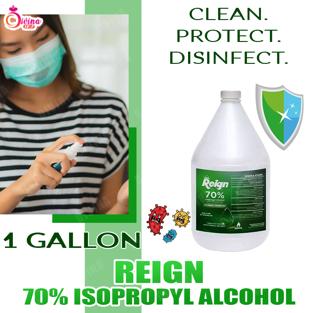 Reign 70% Isopropyl Alcohol with Moisturizer 1 Gallon Sanitizer ...
