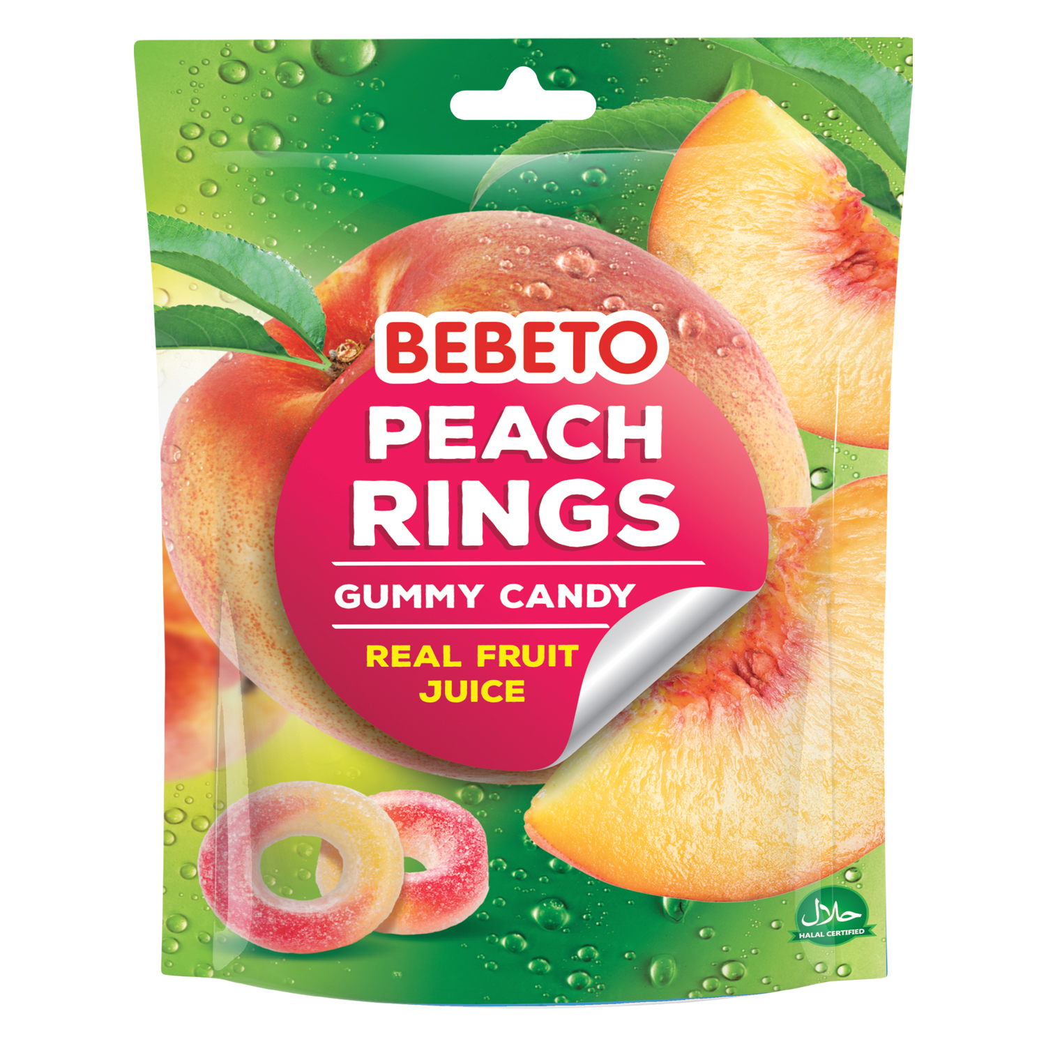 BEBETO PEACH RINGS GUMMY STAND POUCH 60G | Lazada PH