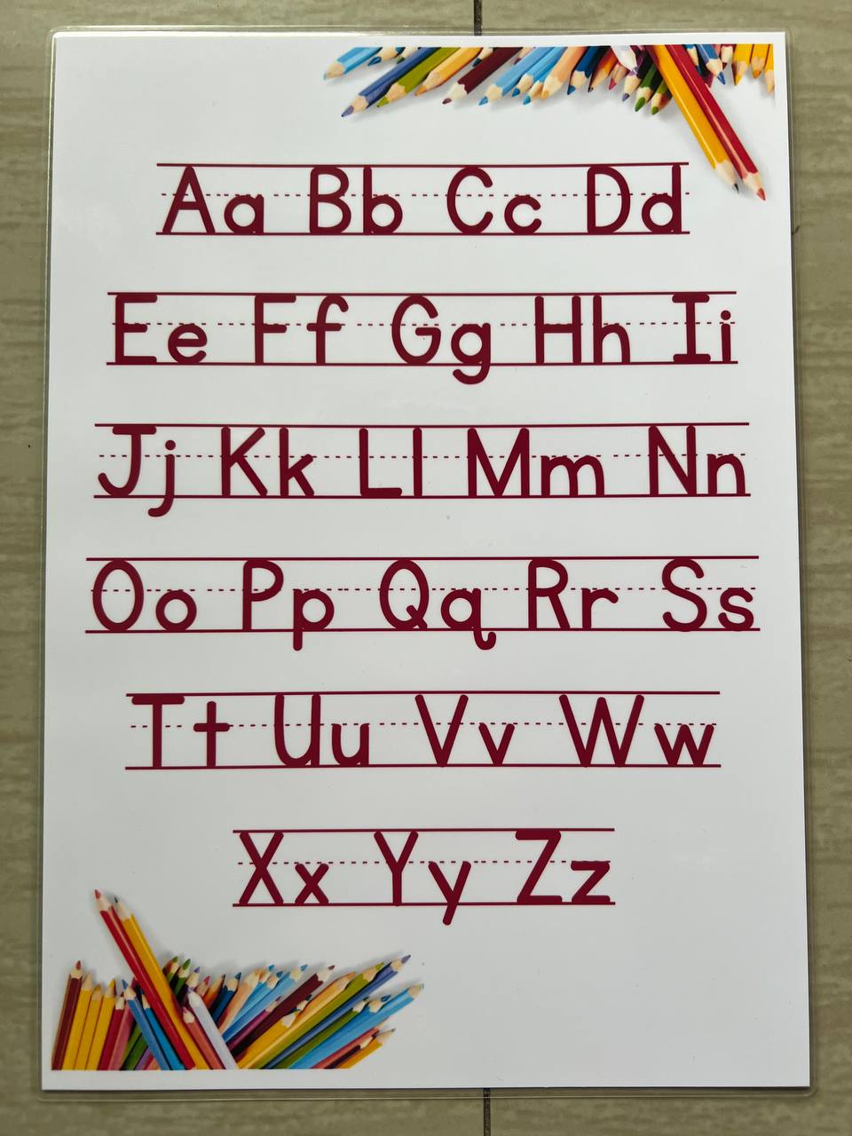 Learning materials for kids Laminated A4 Size Chart ALPHABET 125mic ...