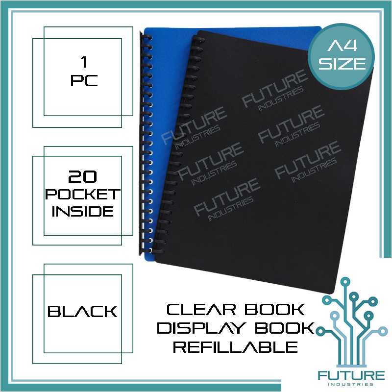 Clear Book Display Book (1) Clearbook Refillable 20 Pockets A4 Size ...