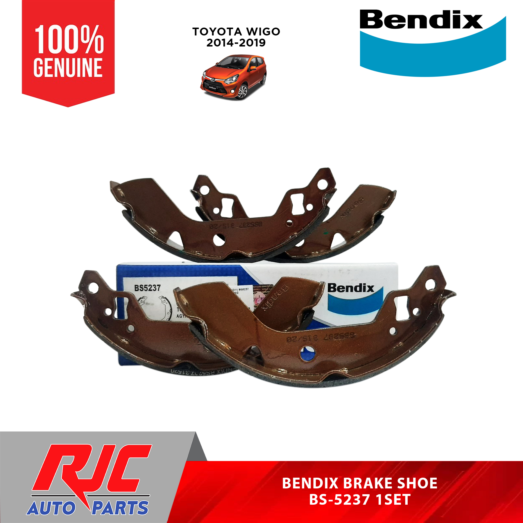 Bendix BS-5237 Brake Shoe for Toyota Wigo 2014-2019 1Set | Lazada PH