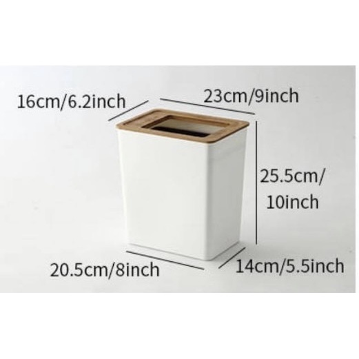 Minima Home White Trash Bin / Trash Can Muji Style Nordic with Wooden ...