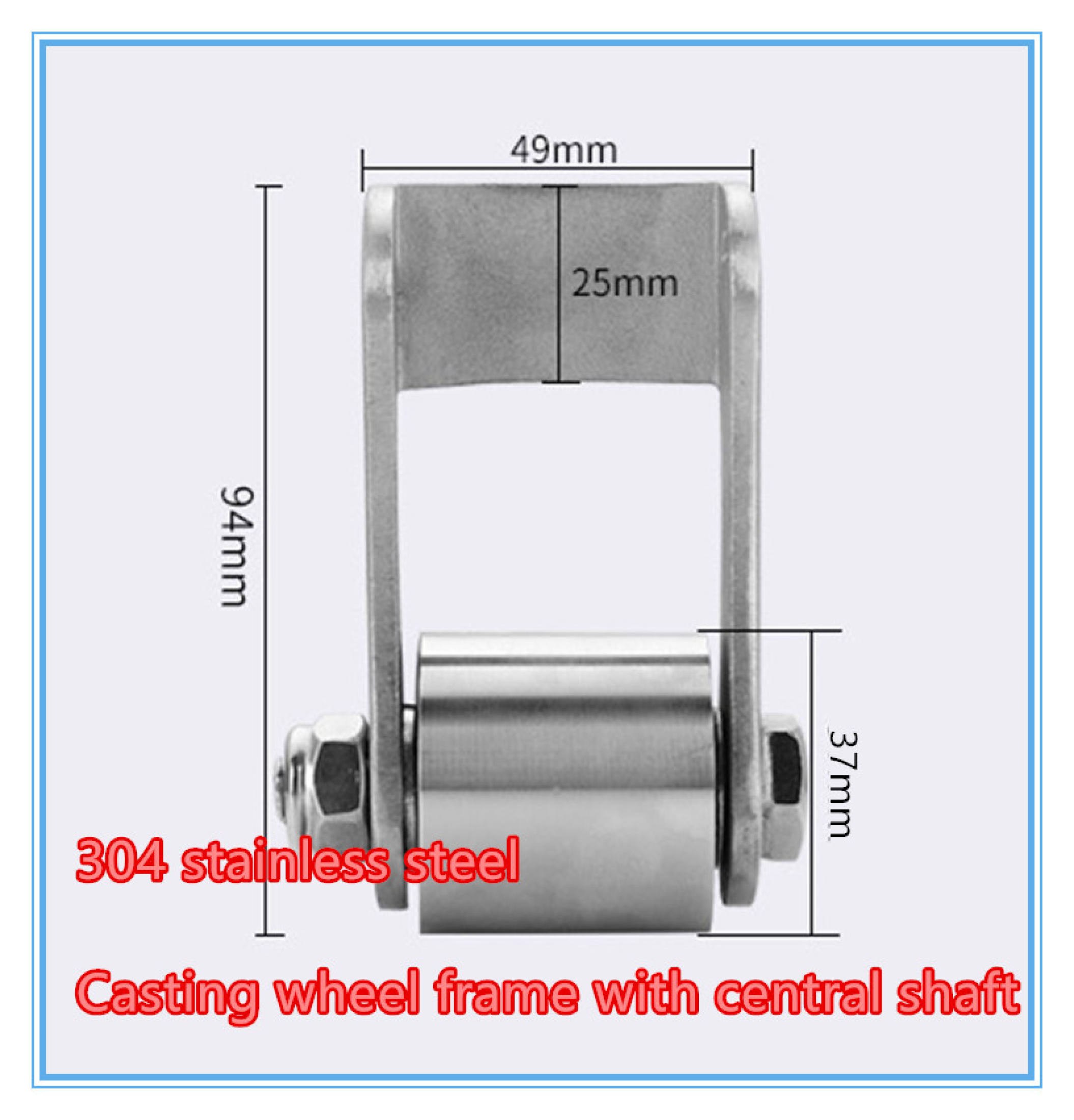 58mm/V/U/H 304 Stainless Steel Swivel Wheel 360° Rotational Sliding ...