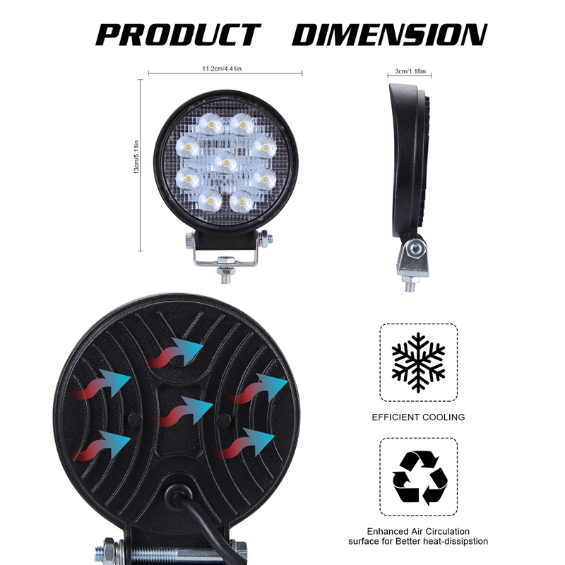 Led Light Bar 2Pcs 4 Inch 90W 9000Lm Round Spotlight Pod Off Road Fog ...