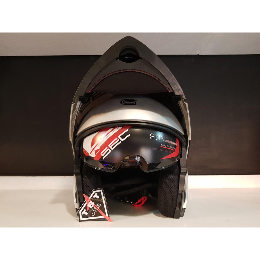 SEC Rise Matte Titanium Modular Helmet | Lazada PH