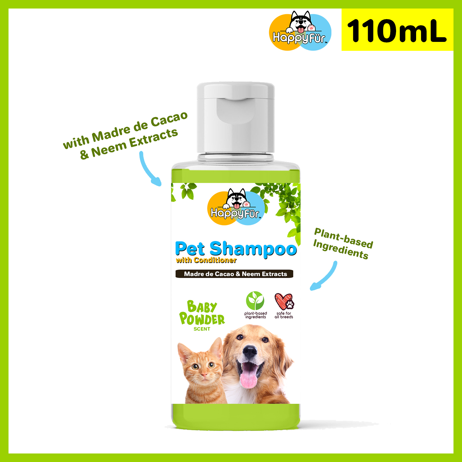 4-in-1 Madre De Cacao Dog & Cat Shampoo Bundle 1 Liter - Happy Fur with ...