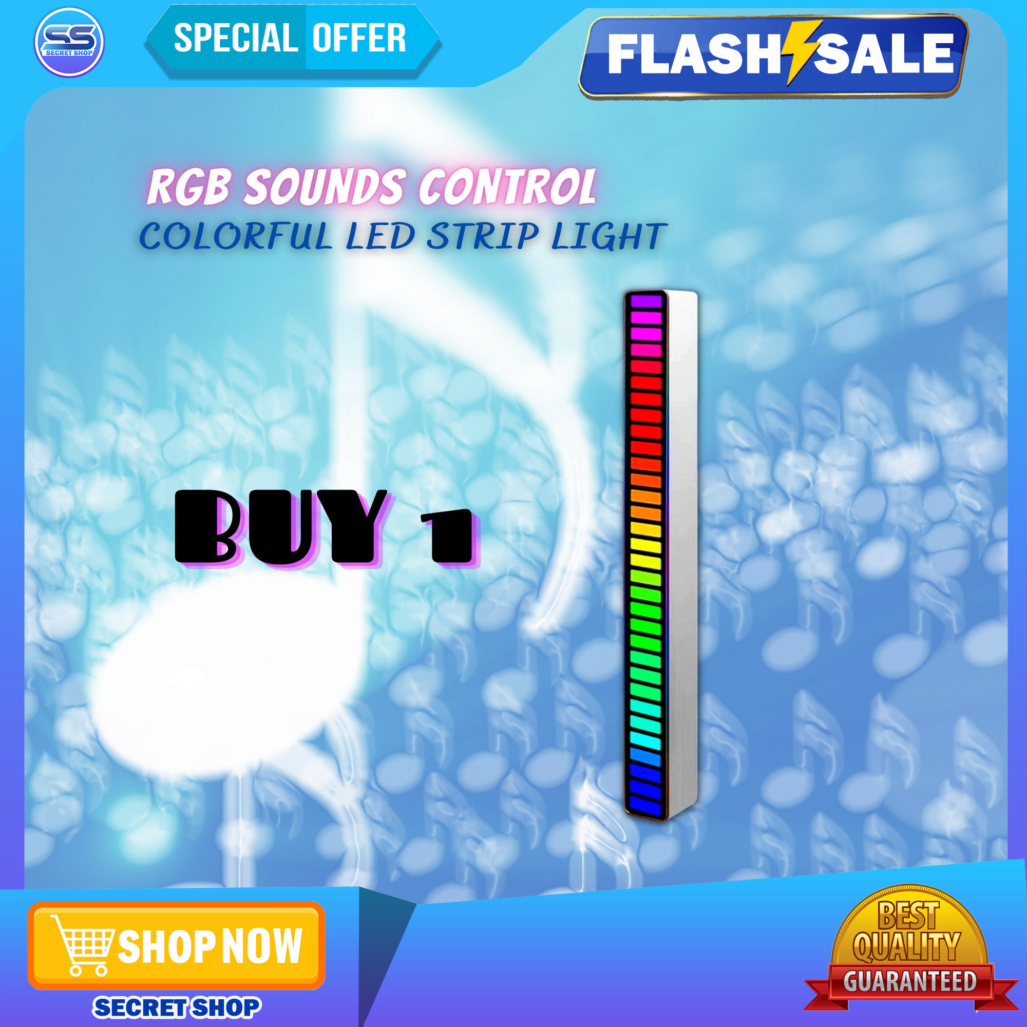 ORIGINAL AUTO RGB SOUNDS CONTROL RGB LED LIGHT BAR RHYTHM RECOGNITION ...