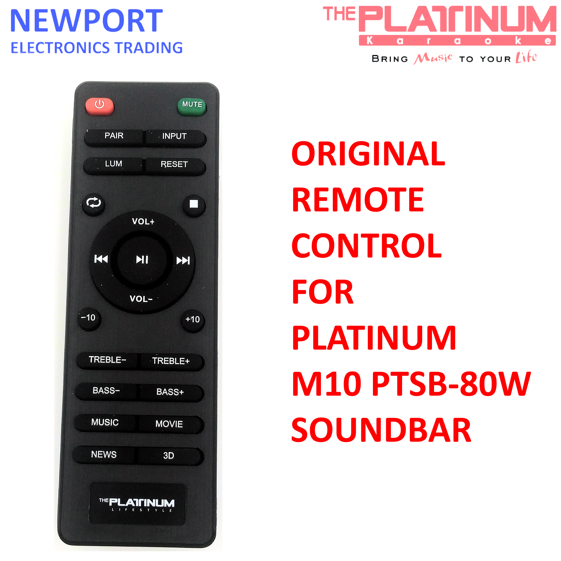 Platinum Remote Control For Platinum M10 PTSB-80W Soundbar | Lazada PH