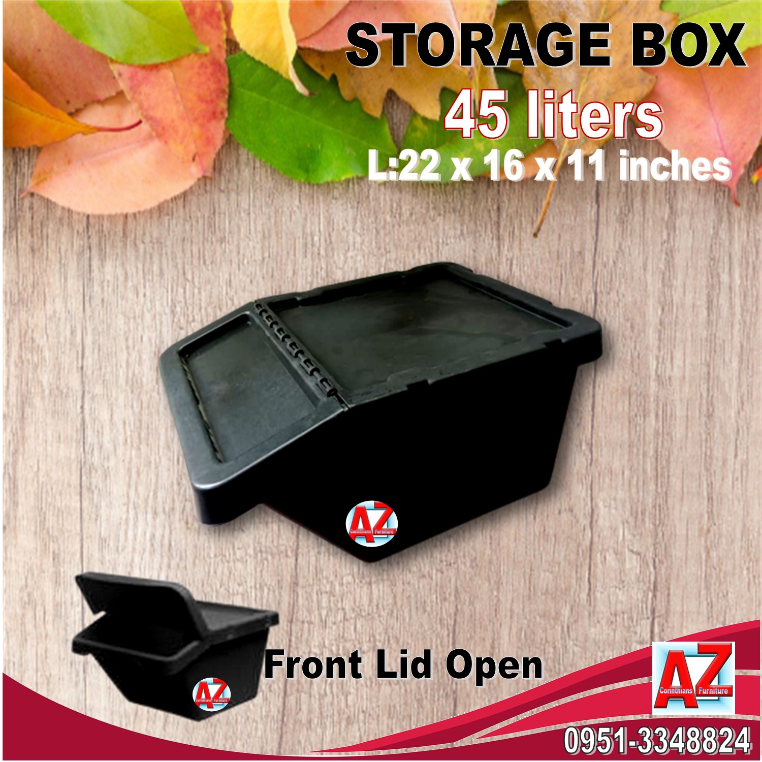 deco box 45 liters, Storage box, multi purpose storage, Front lid open ...