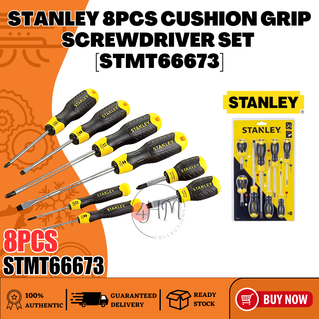 4HMC STANLEY ORIGINAL 8PCS CUSHION GRIP SCREWDRIVER SET STMT66673 | Lazada PH