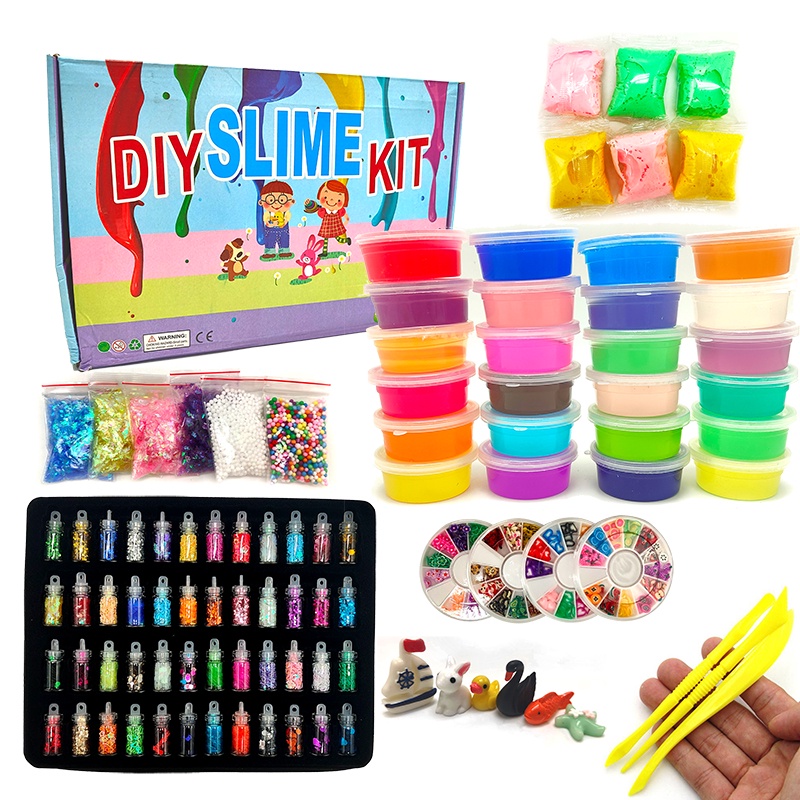 Ekana 24 Color DIY Slime Kit Cotton Slime Clay for Kids DIY Craft Clay ...