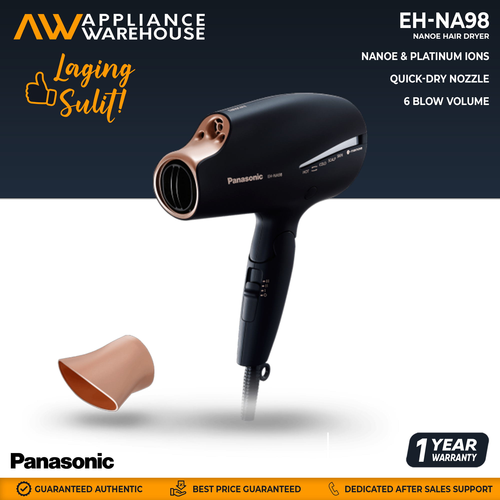 Panasonic Hair Dryer with Nanoe Technology - EH-NA98[Appliance ...